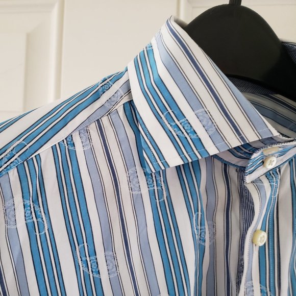 Thomas Dean | Shirts | Mens Thomas Dean Dress Shirt Blue With Paisley ...